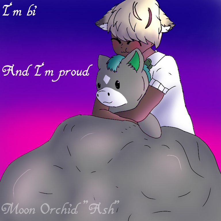 Cuddling w plush and blankie - ibisPaint