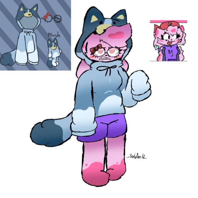 My oc wearing this bluey PJ’s. - ibisPaint