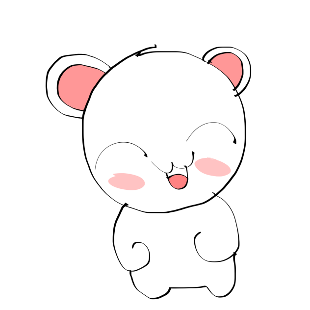 Cute bear says hi - ibisPaint