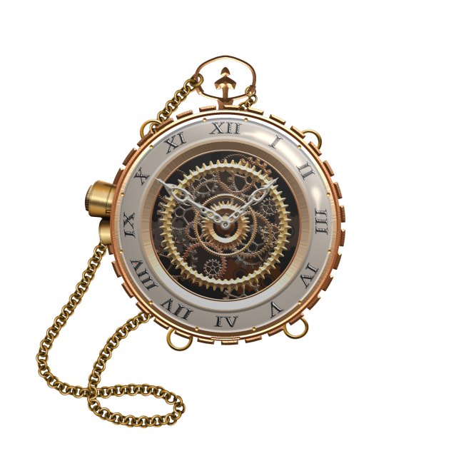 steampunk pocket watch with cover - ibisPaint