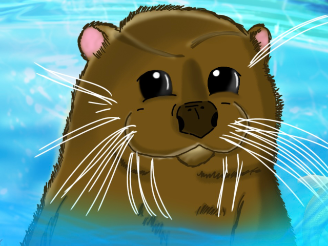 Otter blinks for an eternity 🦦😌🌺 - ibisPaint