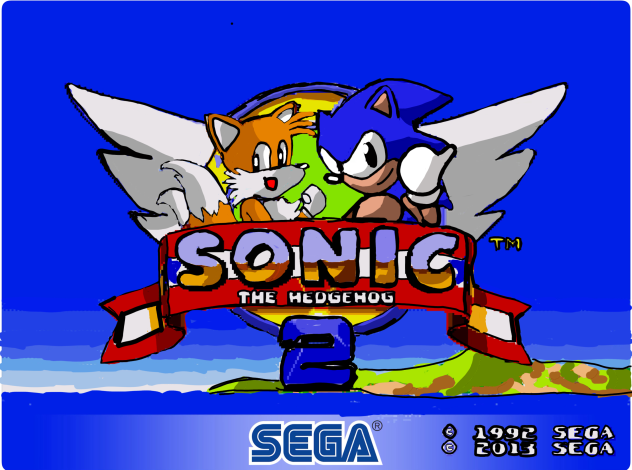 Sonic 2 2D at start - ibisPaint