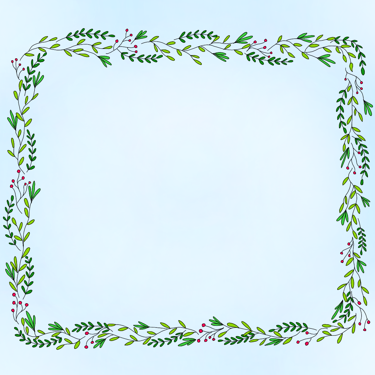 Flower Doodle Border 4 - ibisPaint