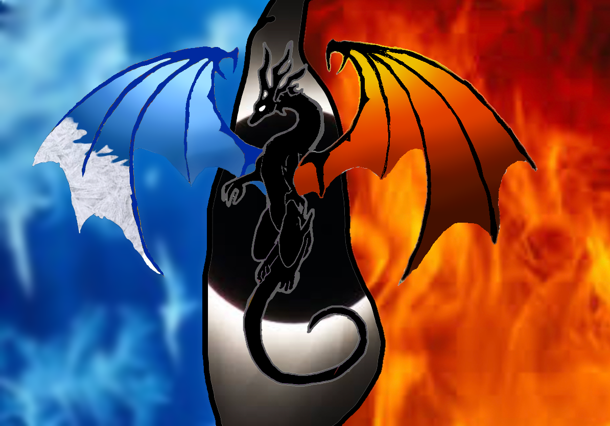 Fire, Ice and Darkness Dragon Edit - ibisPaint