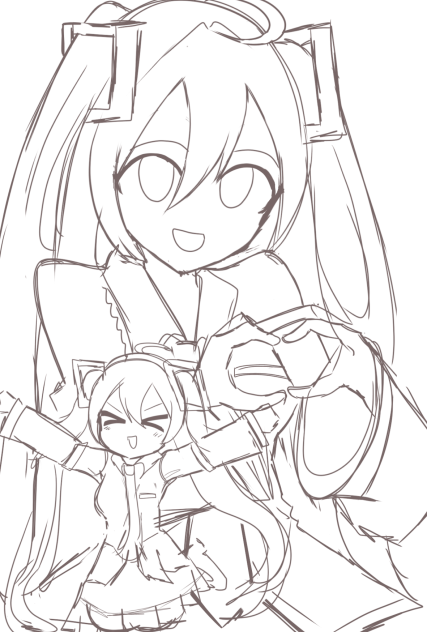 Miku and chibi Miku ♡ - ibisPaint