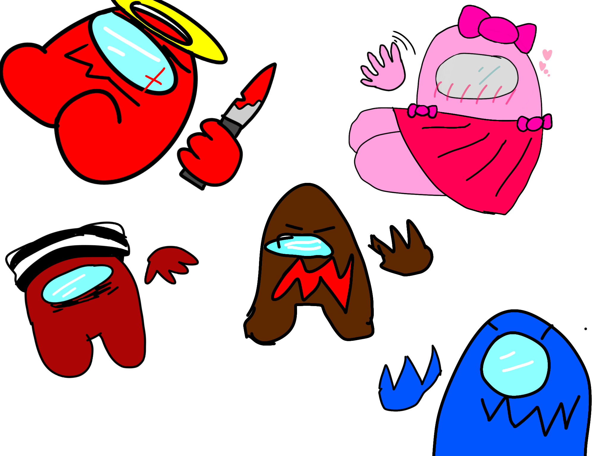 among us collab with my siblings - ibisPaint