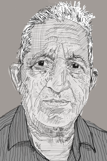 age wrinkled lines of 85 yer old man - ibisPaint