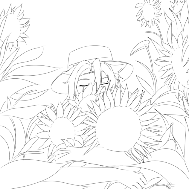 Albedo y girasoles de verano - ibisPaint