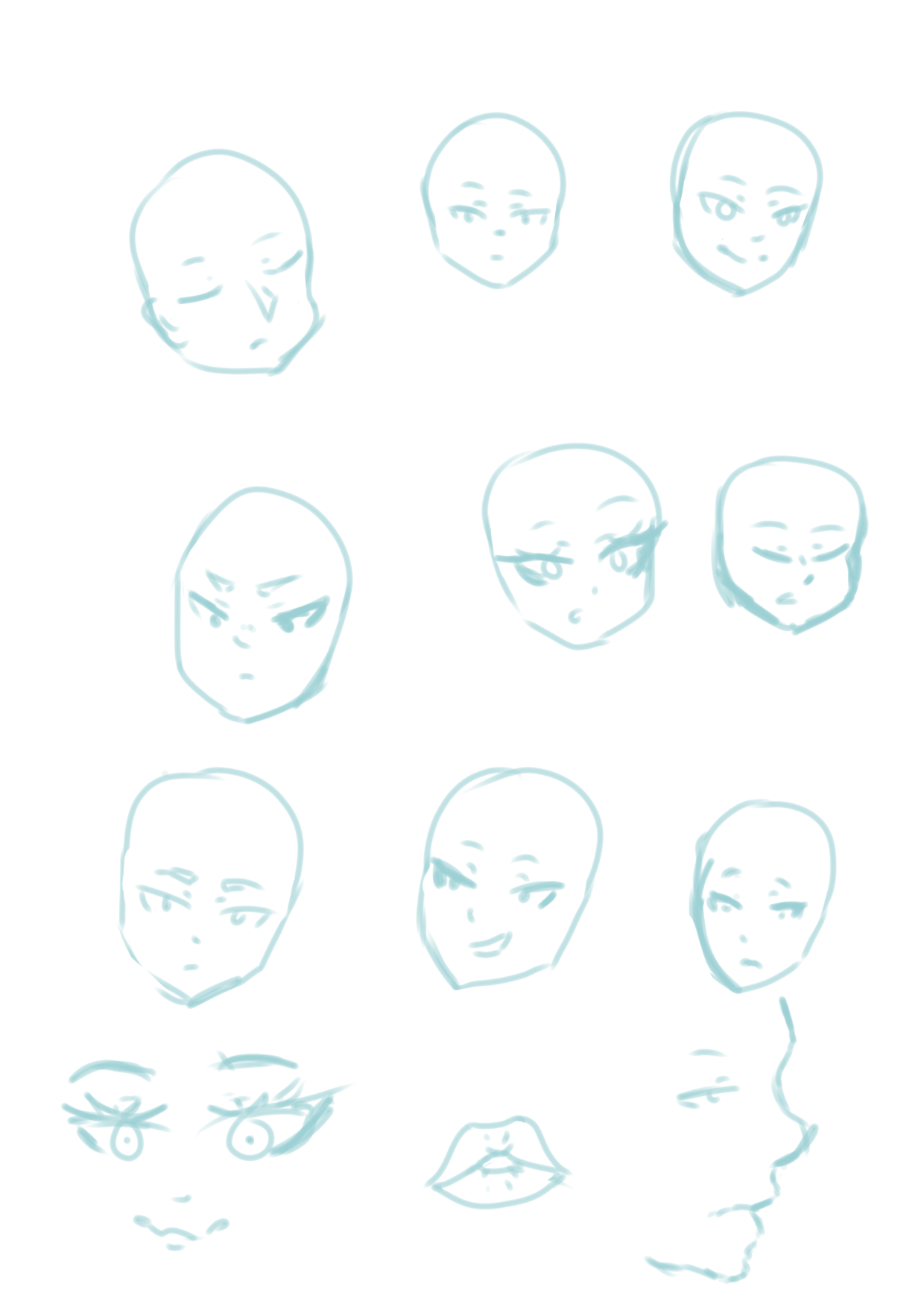 Head and face practicing - ibisPaint