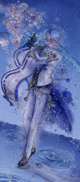 The Dancer in the Shimmering Rain - ibisPaint