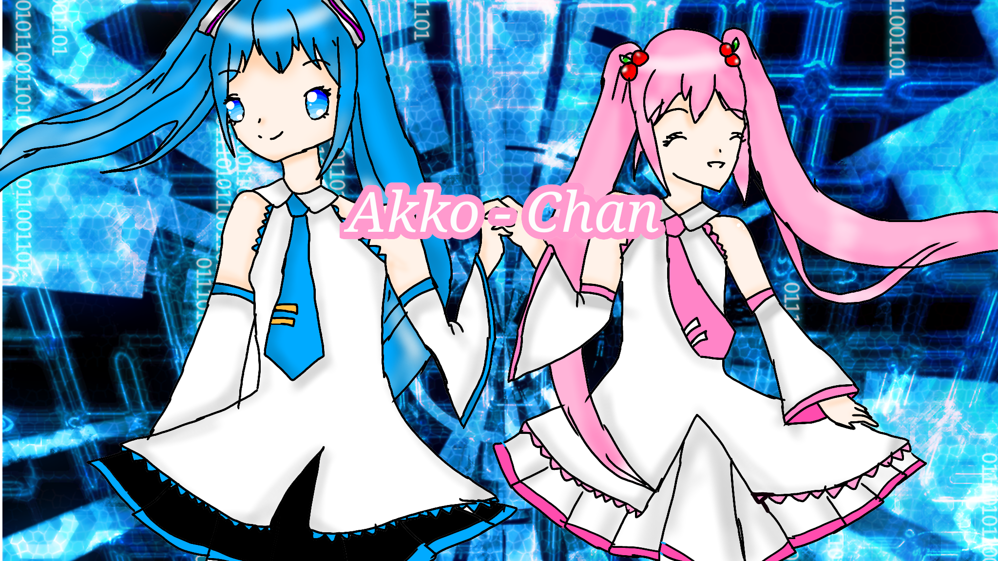 speed drawing - hatsune miku and miku sa - ibisPaint