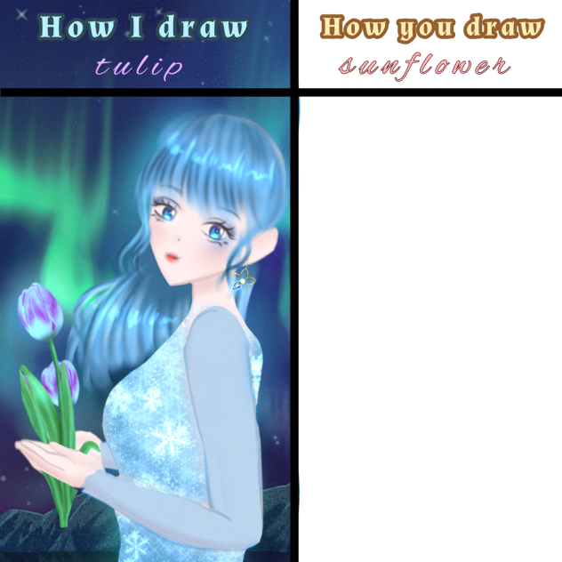 how I draw how you draw 🌻🌷 - ibisPaint