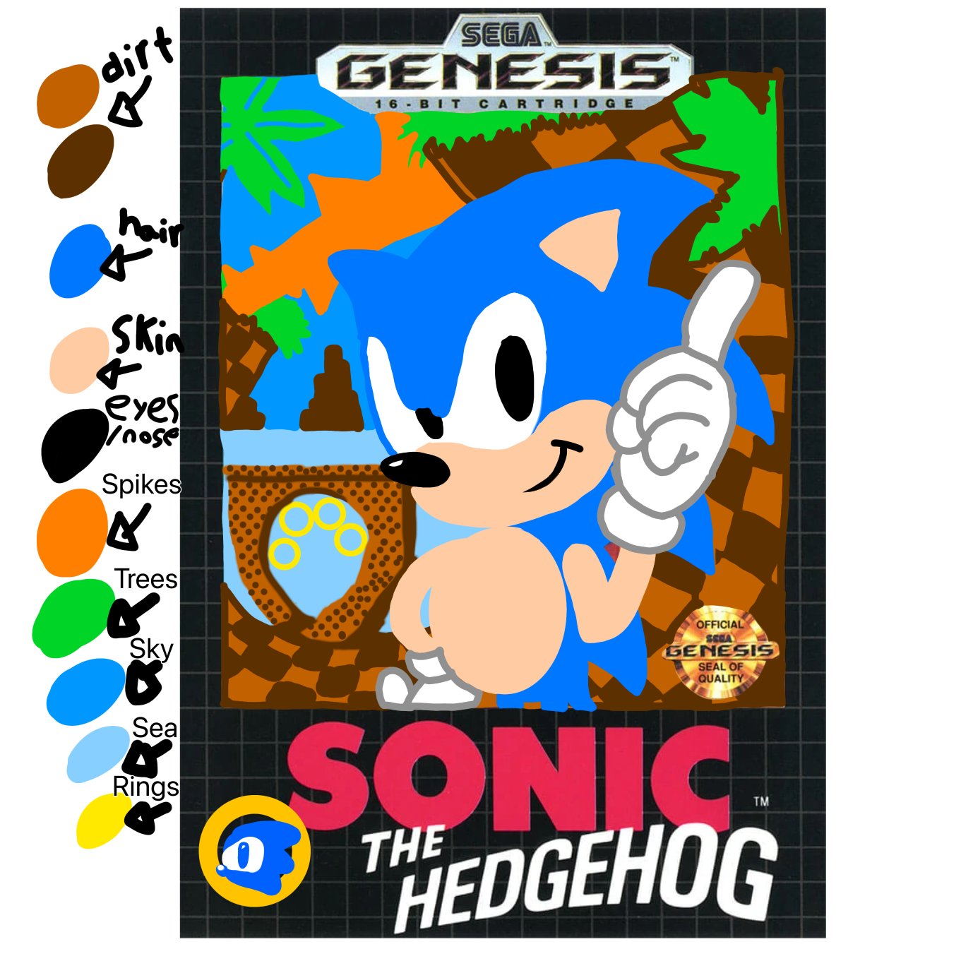 Sonic 1 Box Art - ibisPaint