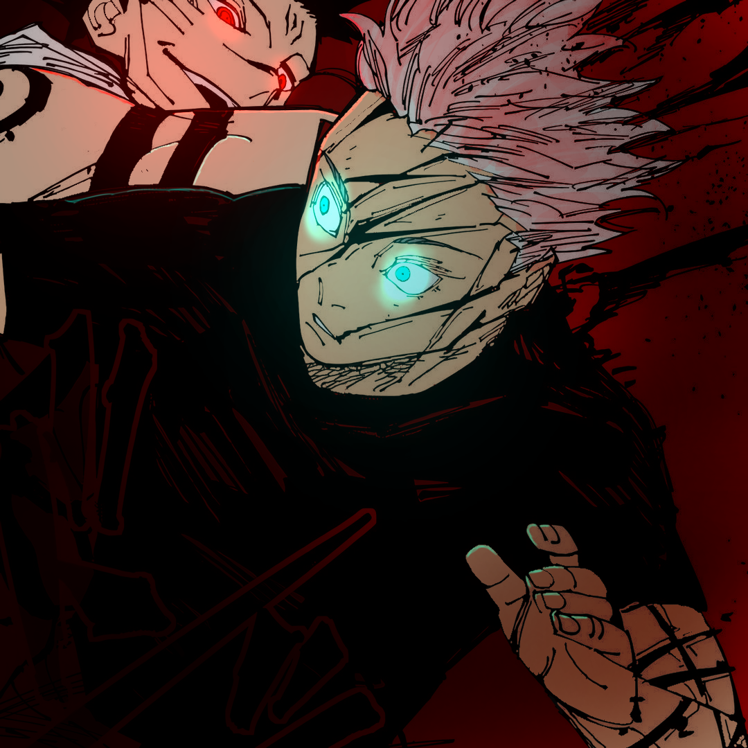 Sukuna Slashes Gojo coloured and glow - ibisPaint