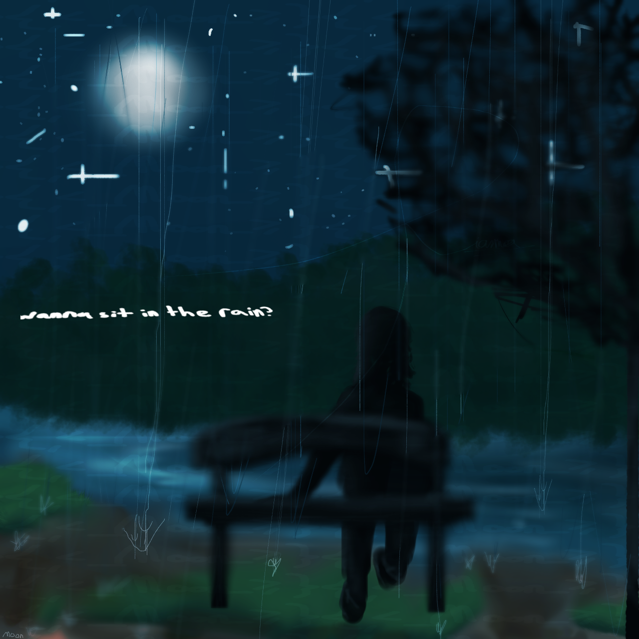 wanna sit in the rain - ibisPaint