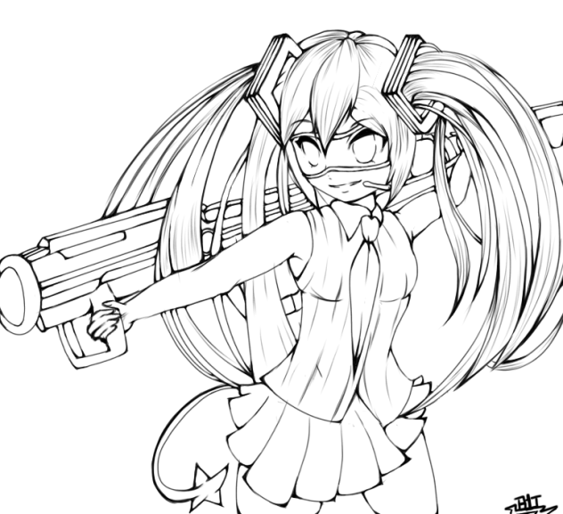 Hatsune Miku (Line Art) Part 1 - ibisPaint
