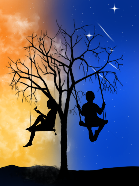 Sun vs Night Draw SpeedPaint - ibisPaint