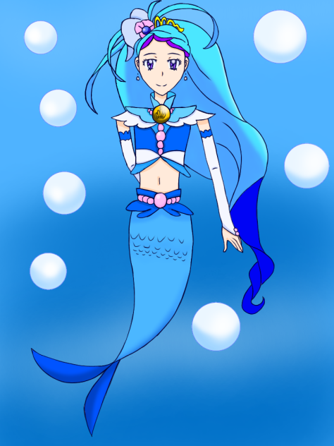 Cure Mermaid Underwater - ibisPaint
