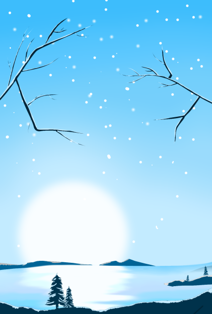 Frozen lake, ski - ibisPaint