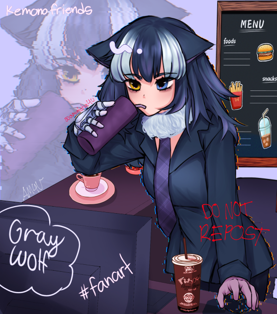 Gray wolf fanart - ibisPaint