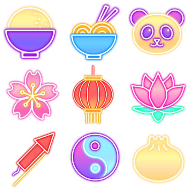 Chinese neon icons2 - ibisPaint