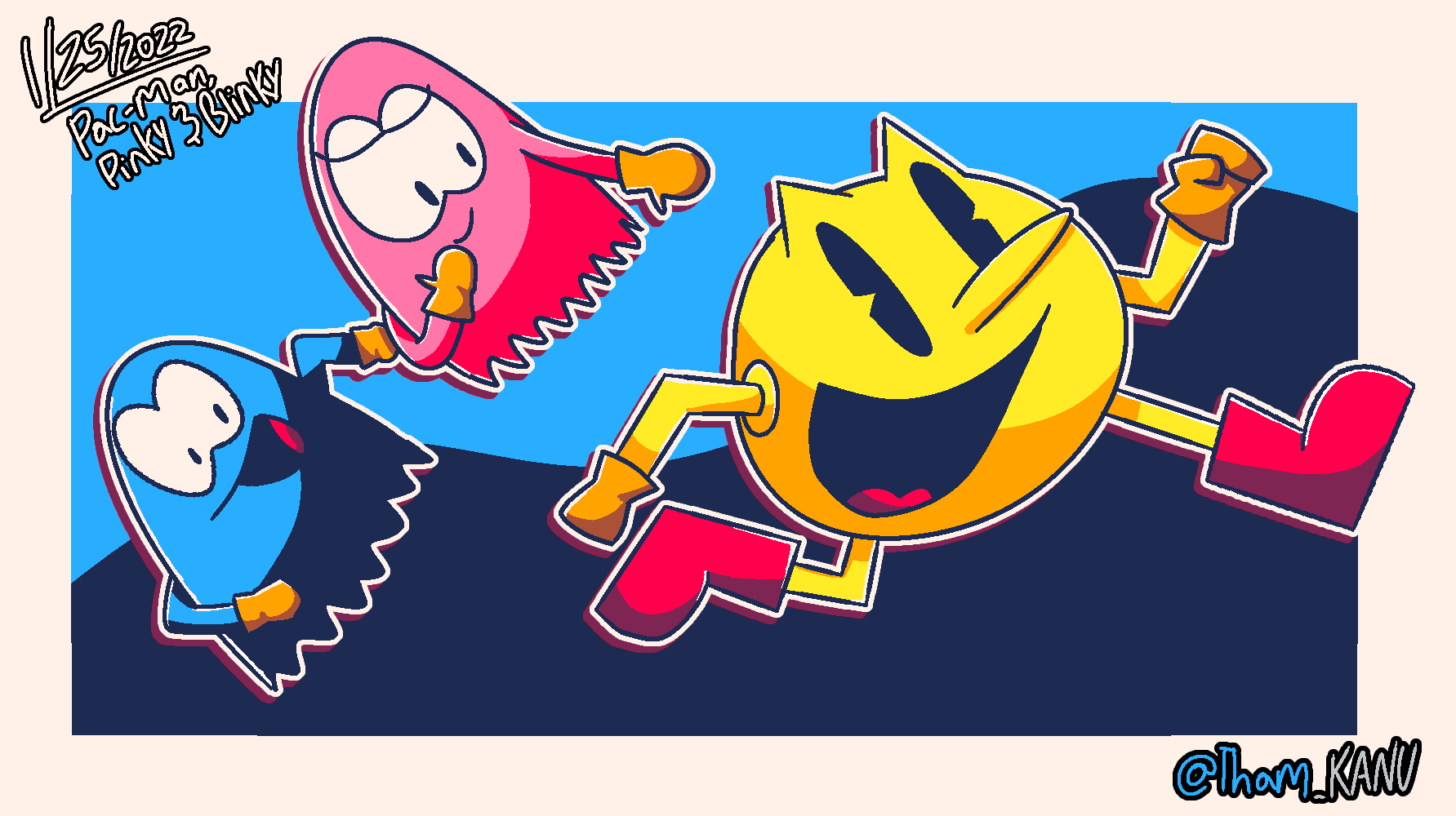 1-25-2022 Pac-Man Pinky and Inky - ibisPaint