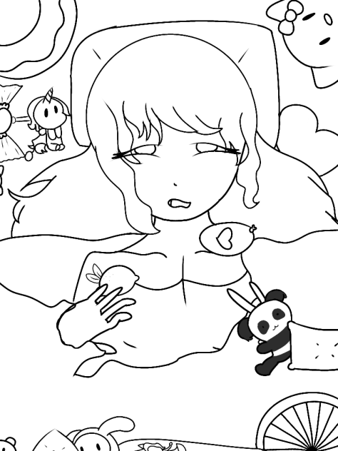 Wake up! line art - ibisPaint