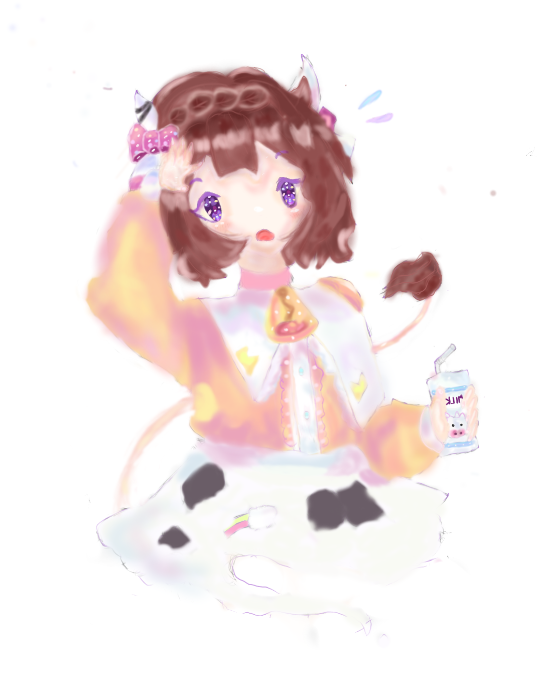Cow milk girl - ibisPaint