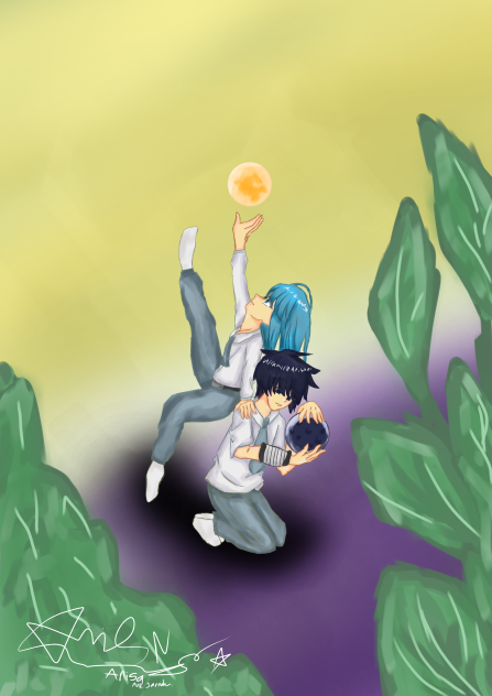 langit siang dan malam... - ibisPaint