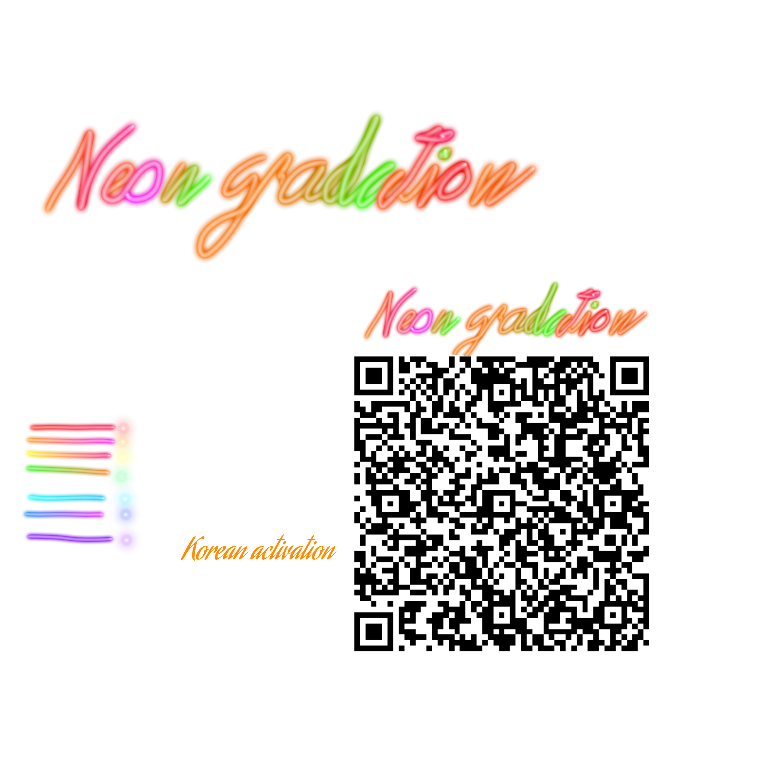 Neon gradation-Korean activation - ibisPaint