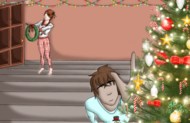 Day 13-15 -- pajamas, wreath, decorating - ibisPaint