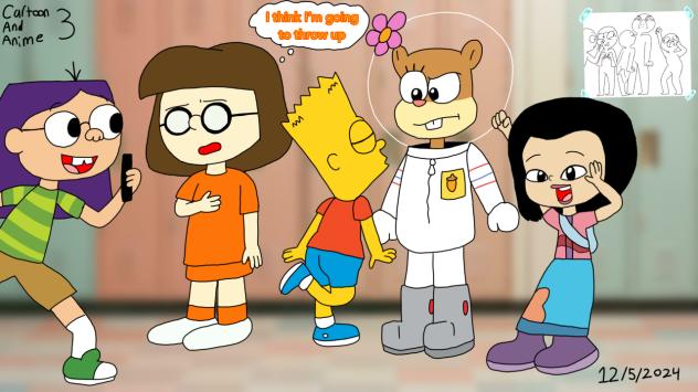 Bart Tries To Kiss Sandy - ibisPaint