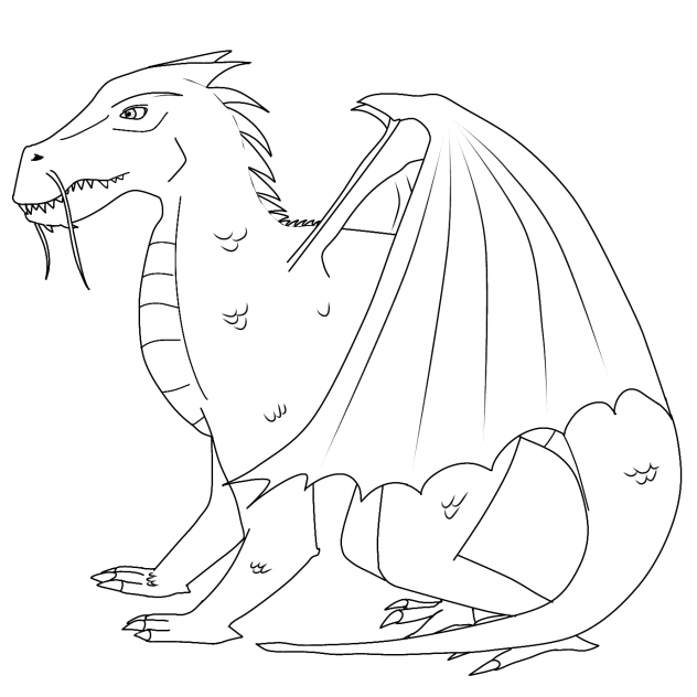 dragon line drawing - ibisPaint