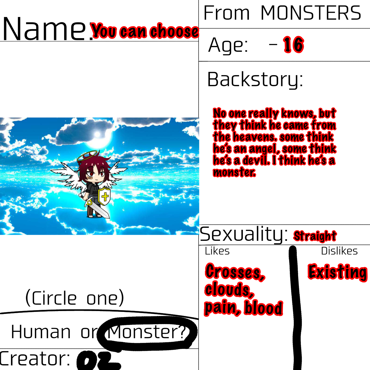 MONSTERS character sheet - ibisPaint