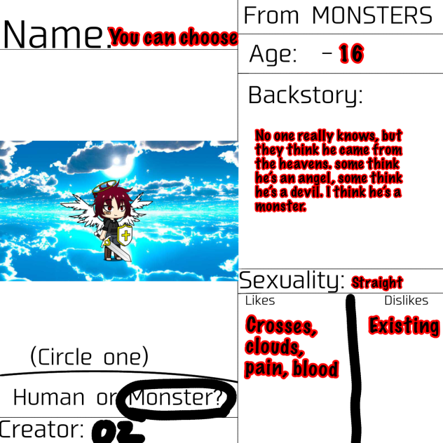 MONSTERS character sheet - ibisPaint