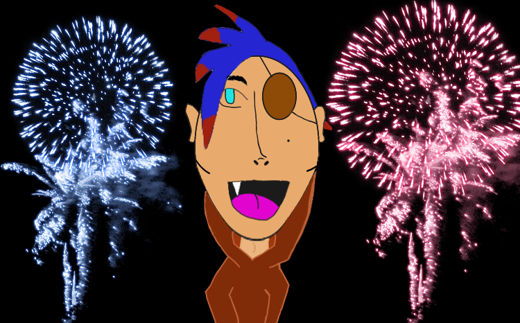 Dude watching fireworks - ibisPaint
