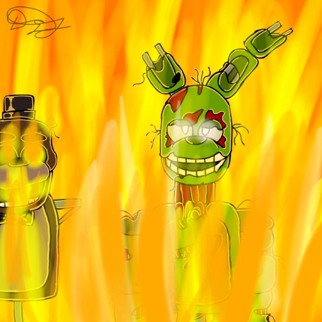 Springtrap in the fire - ibisPaint