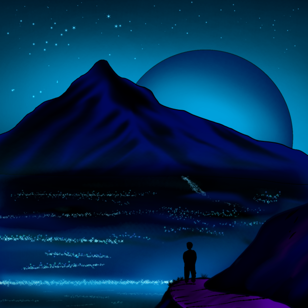 Blue Night Mountain - ibisPaint
