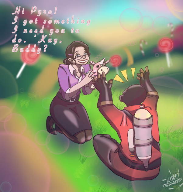 TF2 Pyro and Ms.Pauling - ibisPaint