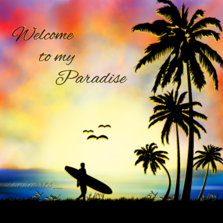 sunset surfing - ibisPaint