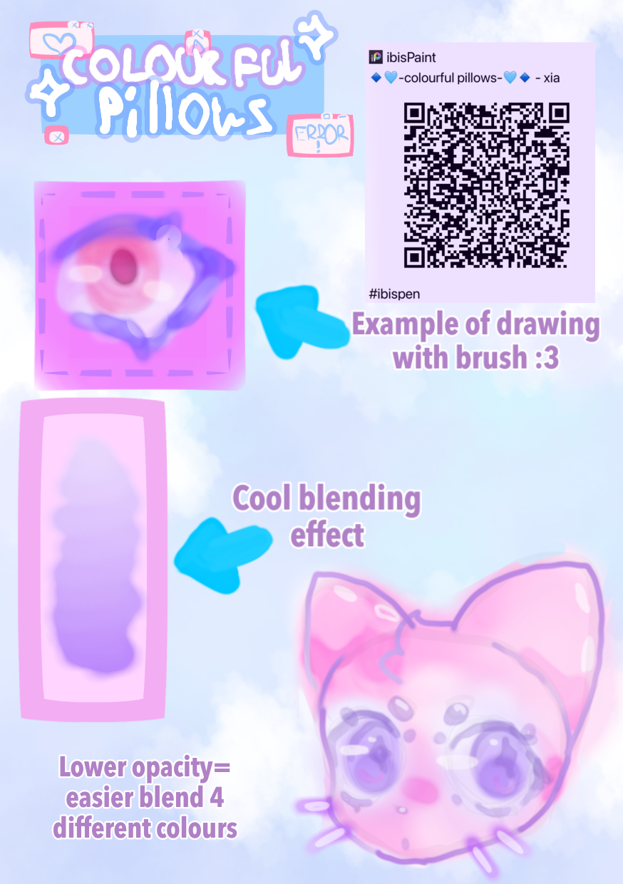 Colorful Pillows! Super soft brush - ibisPaint