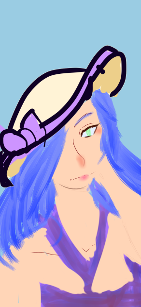 girl with sun hat - ibisPaint