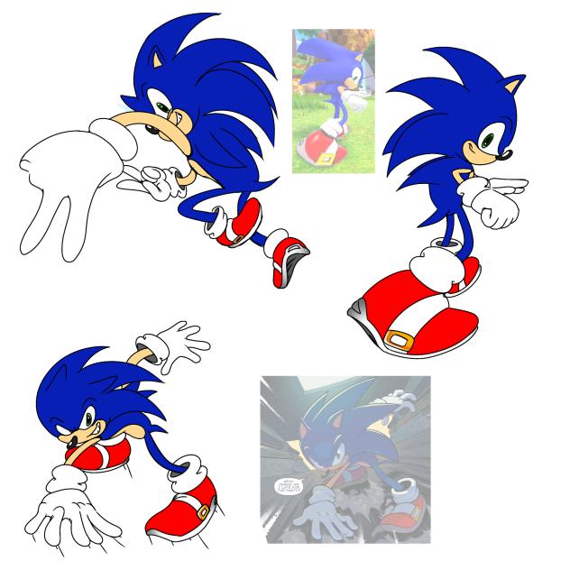 sonic adventure-ish styled doodles - ibisPaint