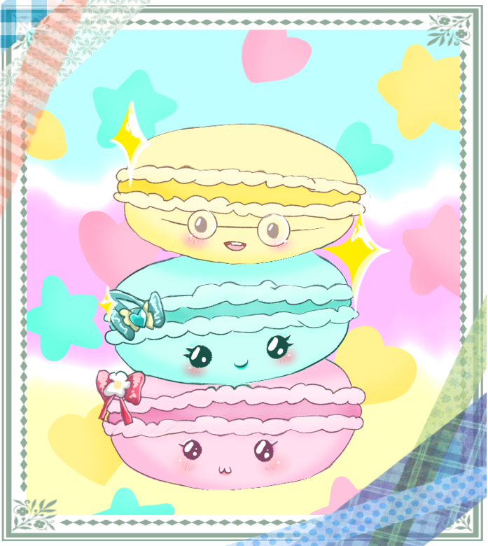 Kawaii macaroon illustration - ibisPaint