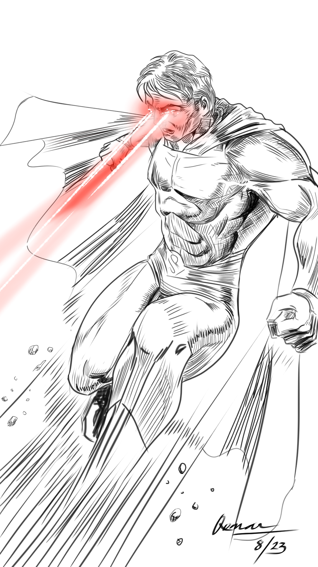 Superman eyes firing - ibisPaint