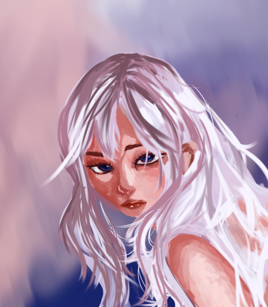 Pretty White Hair - ibisPaint