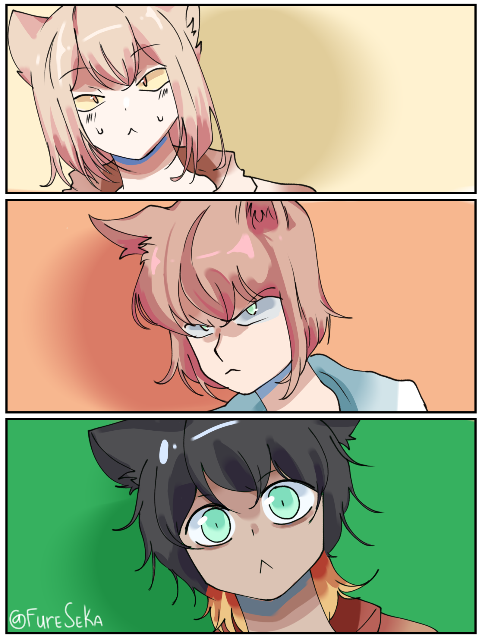 My neighbor's three cats - ibisPaint