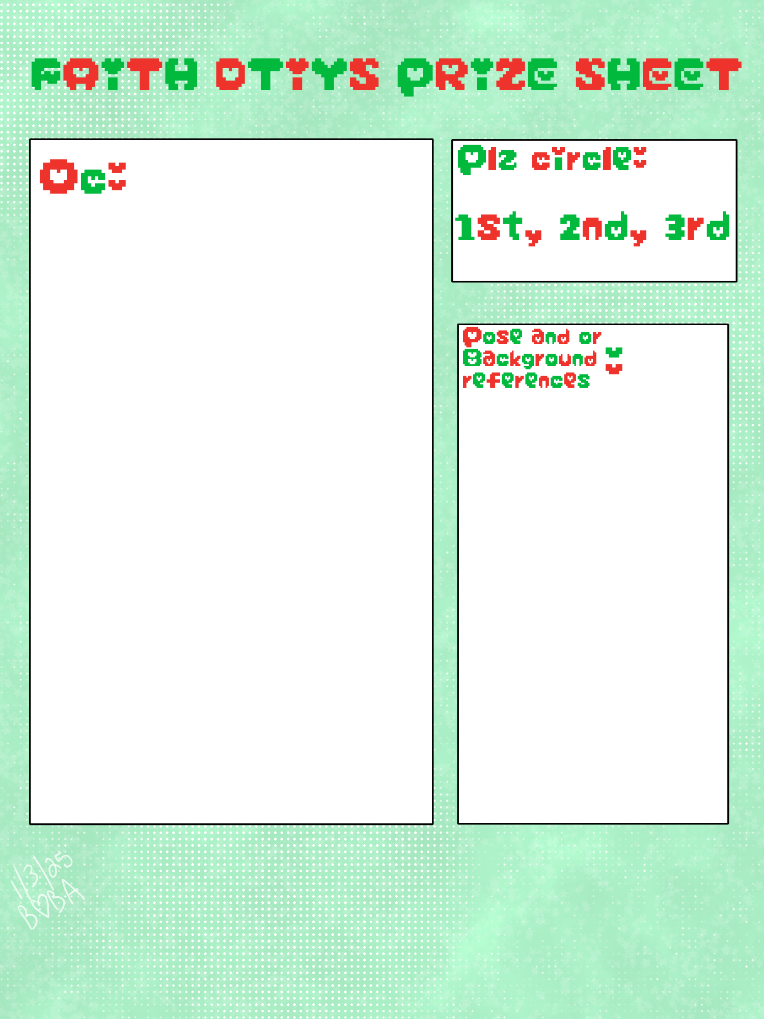 Prize sheet for FAITH DTIYS - ibisPaint