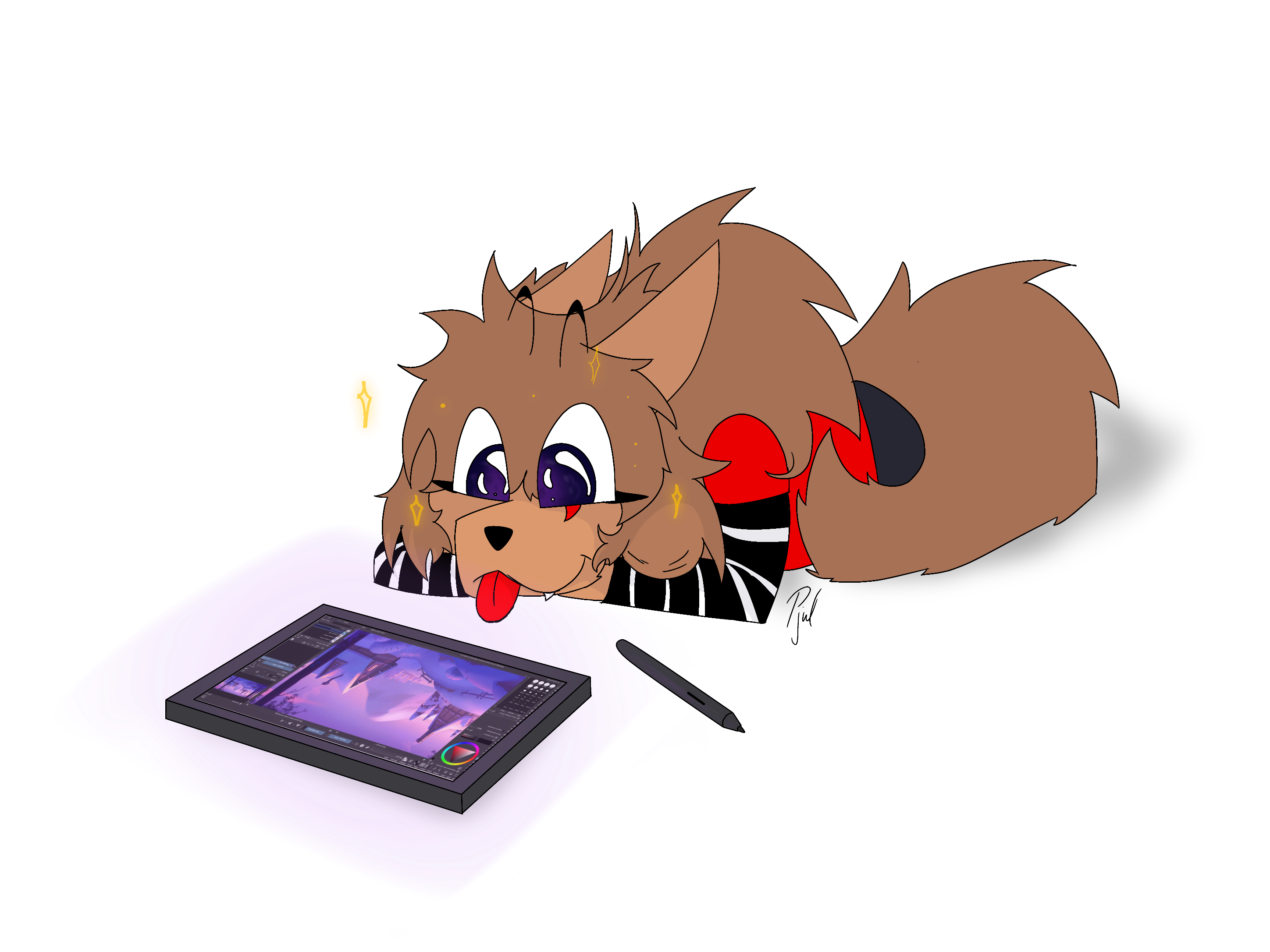 Roxy and the tablet - ibisPaint