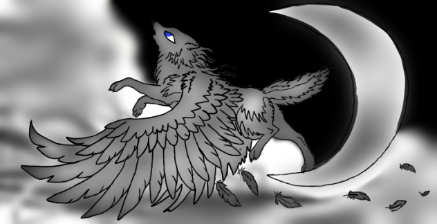 flying Luna wolf - ibisPaint